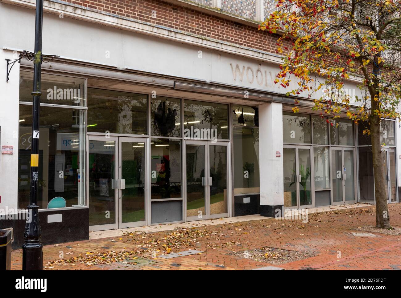 an empty woolworth store on the high street in rugby, warwicksire, uk ...