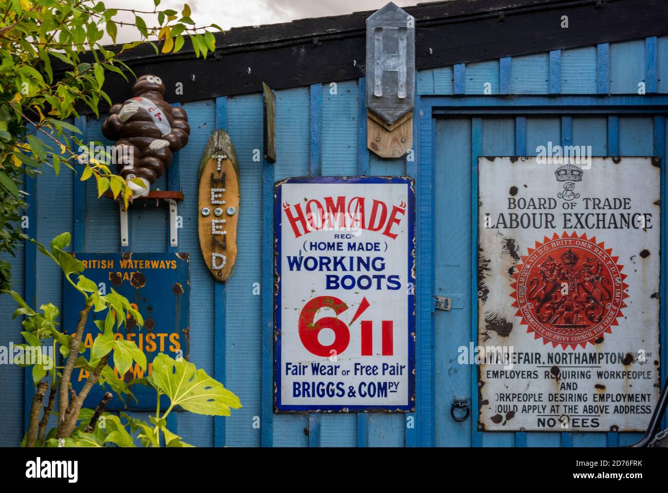 old fasioned vintage enamel advertising signs for working boots and ...