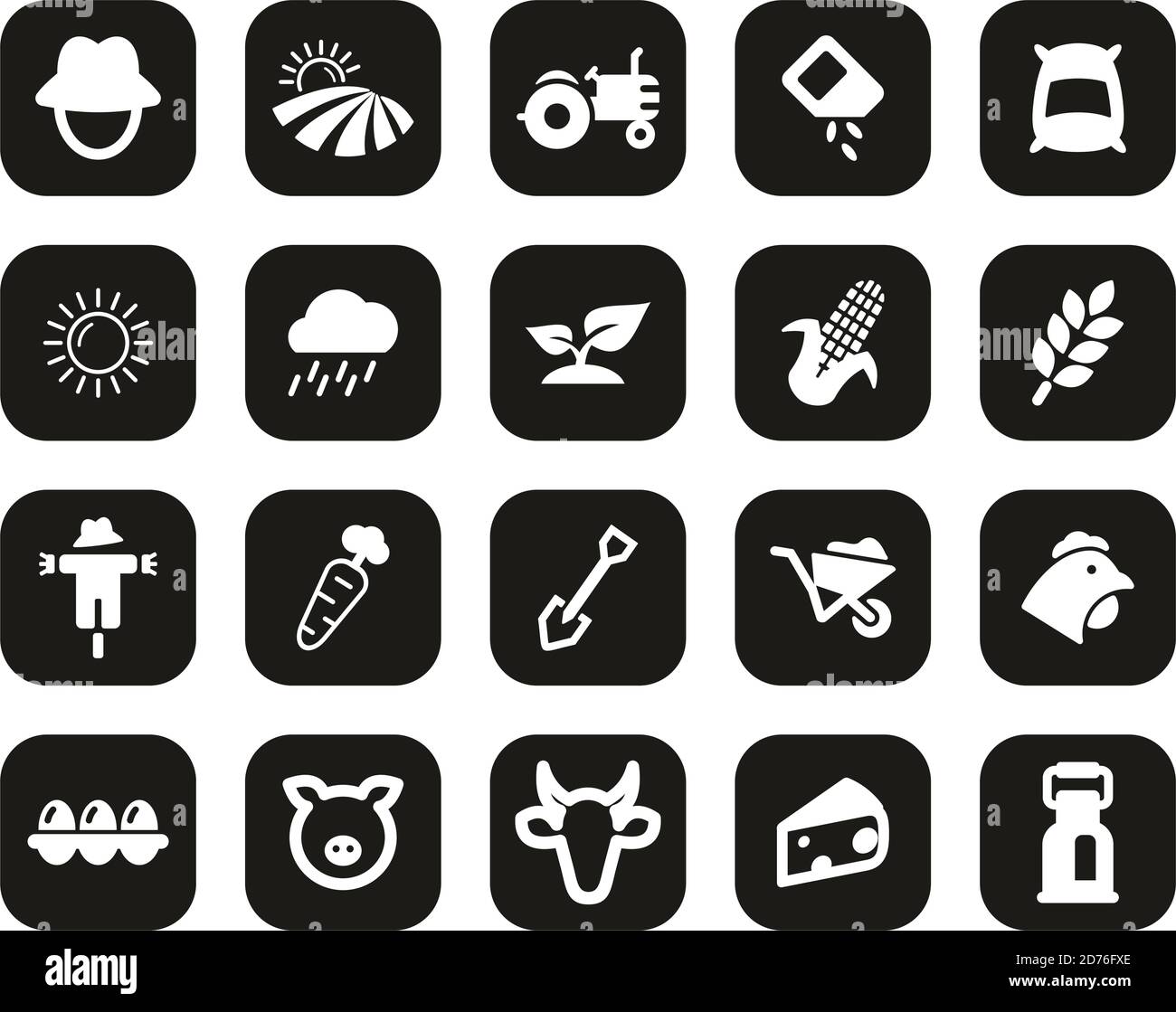 Farm & Farm Equipment Icons White On Black Flat Design Set Big Stock Vector Image & Art - Alamy