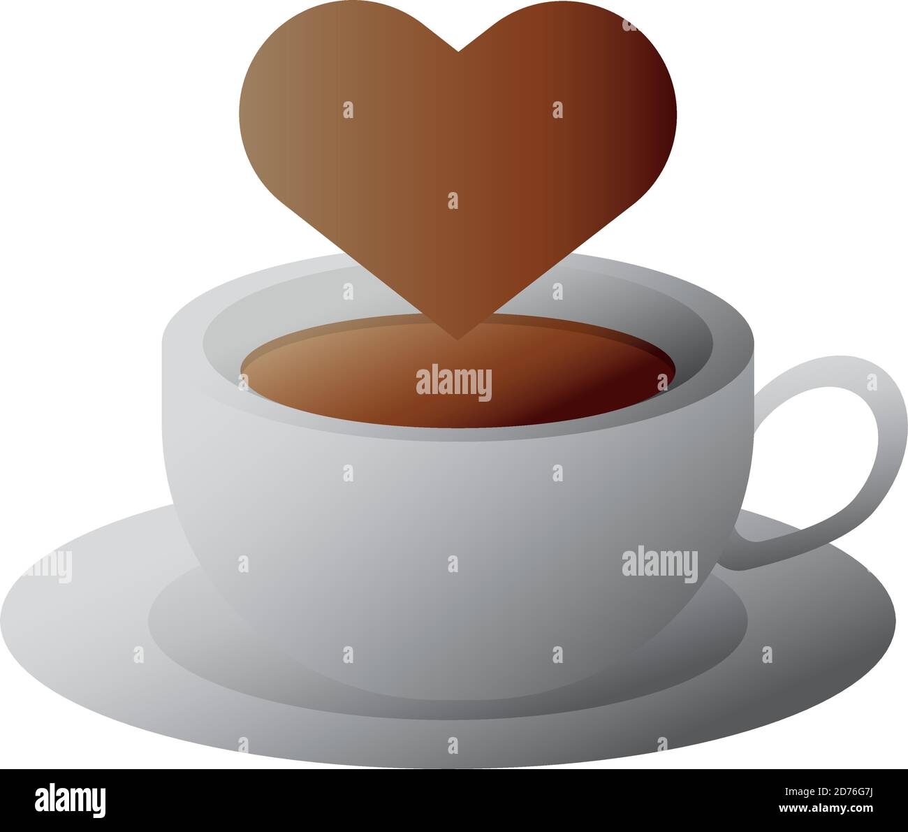 delicious coffee in ceramic cup with heart vector illustration design ...