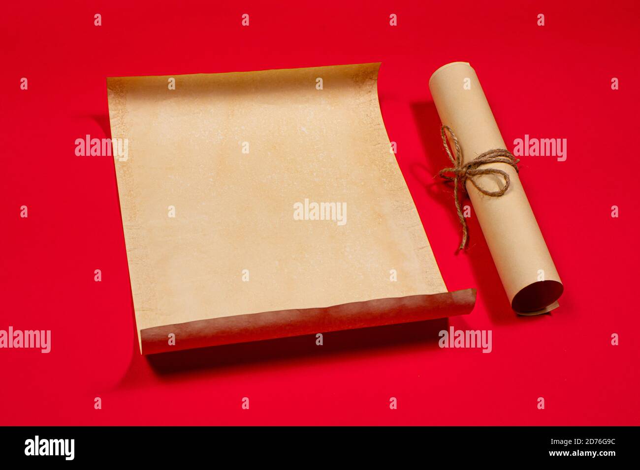 Parchment scroll for the to-do list on a red background. Glider, day ...