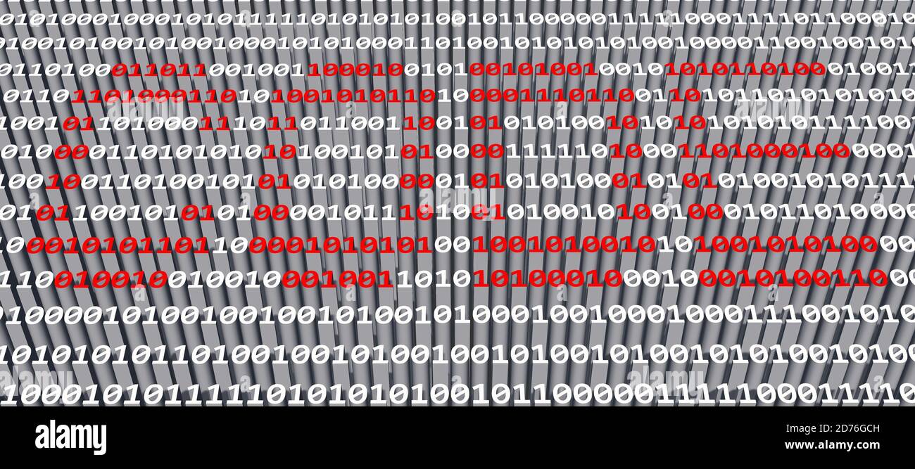 Code Lettering In Red Shown As Part Of A Abstract Graphic Binary Code Background Built Of 