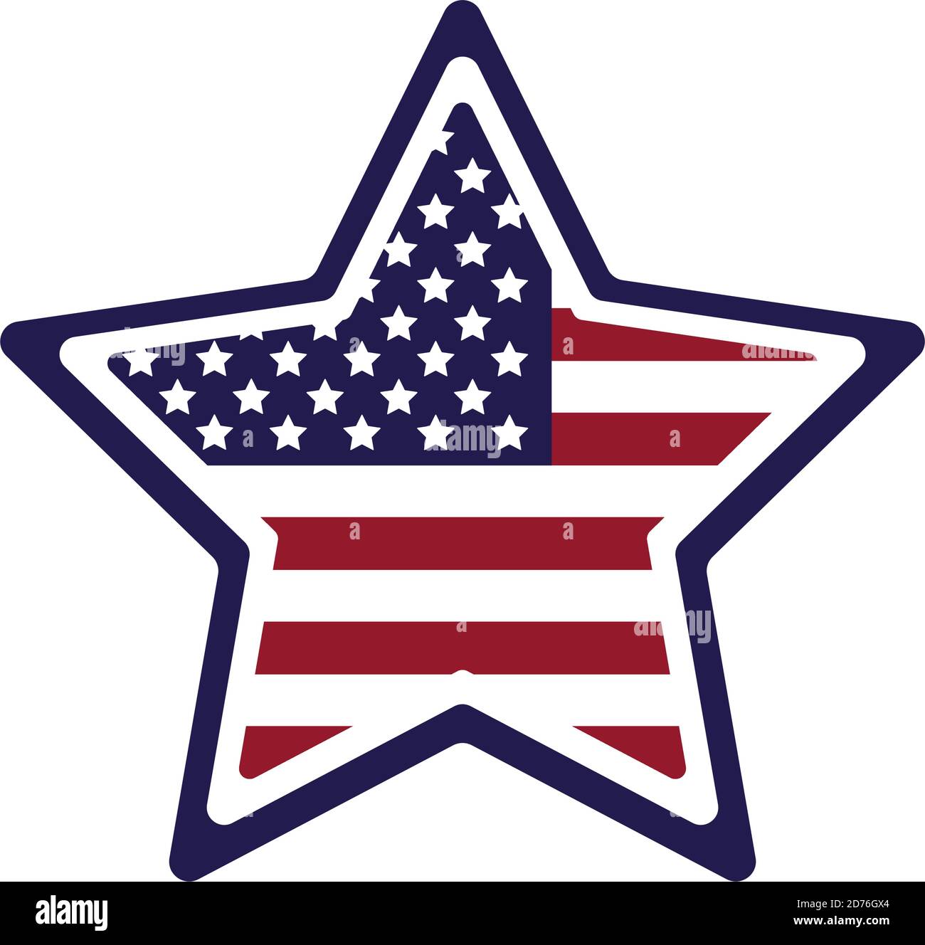united states of america flag in star emblem vector illustration design ...