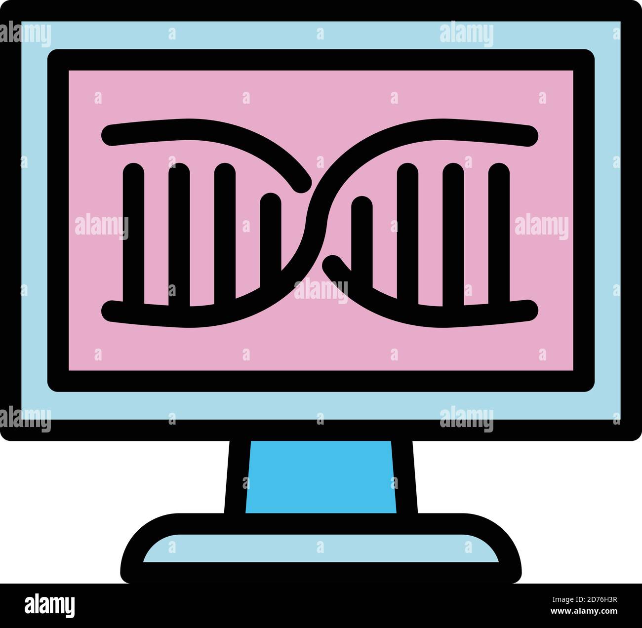 Forensic laboratory dna monitor icon. Outline forensic laboratory dna ...