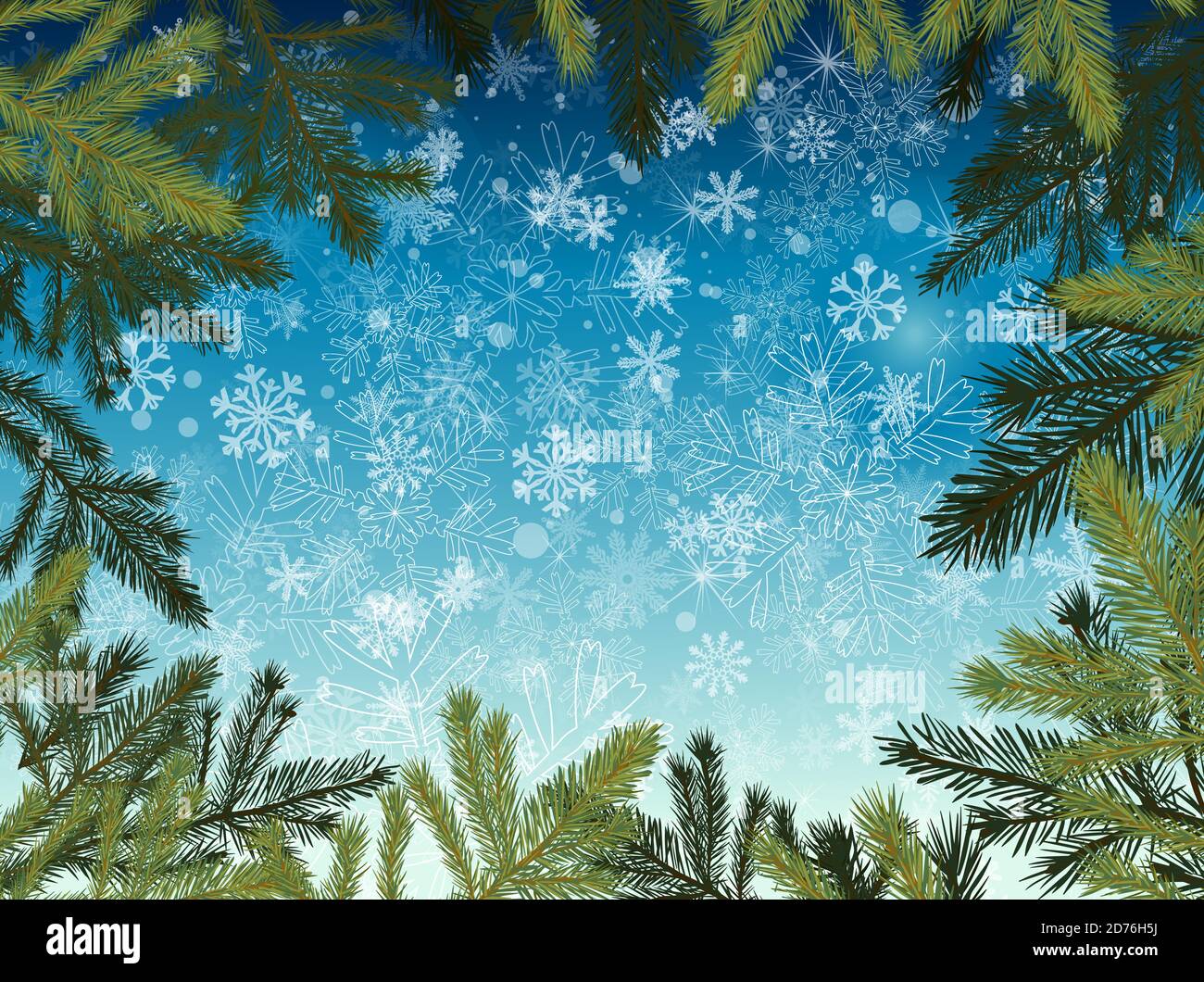 Frame of spruce twigs. Merry Christmas. Vector illustration Stock ...