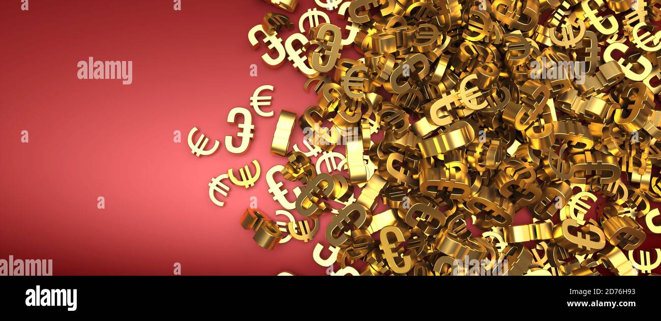 many Euro signs on grey background 3D rendering Stock Photo - Alamy