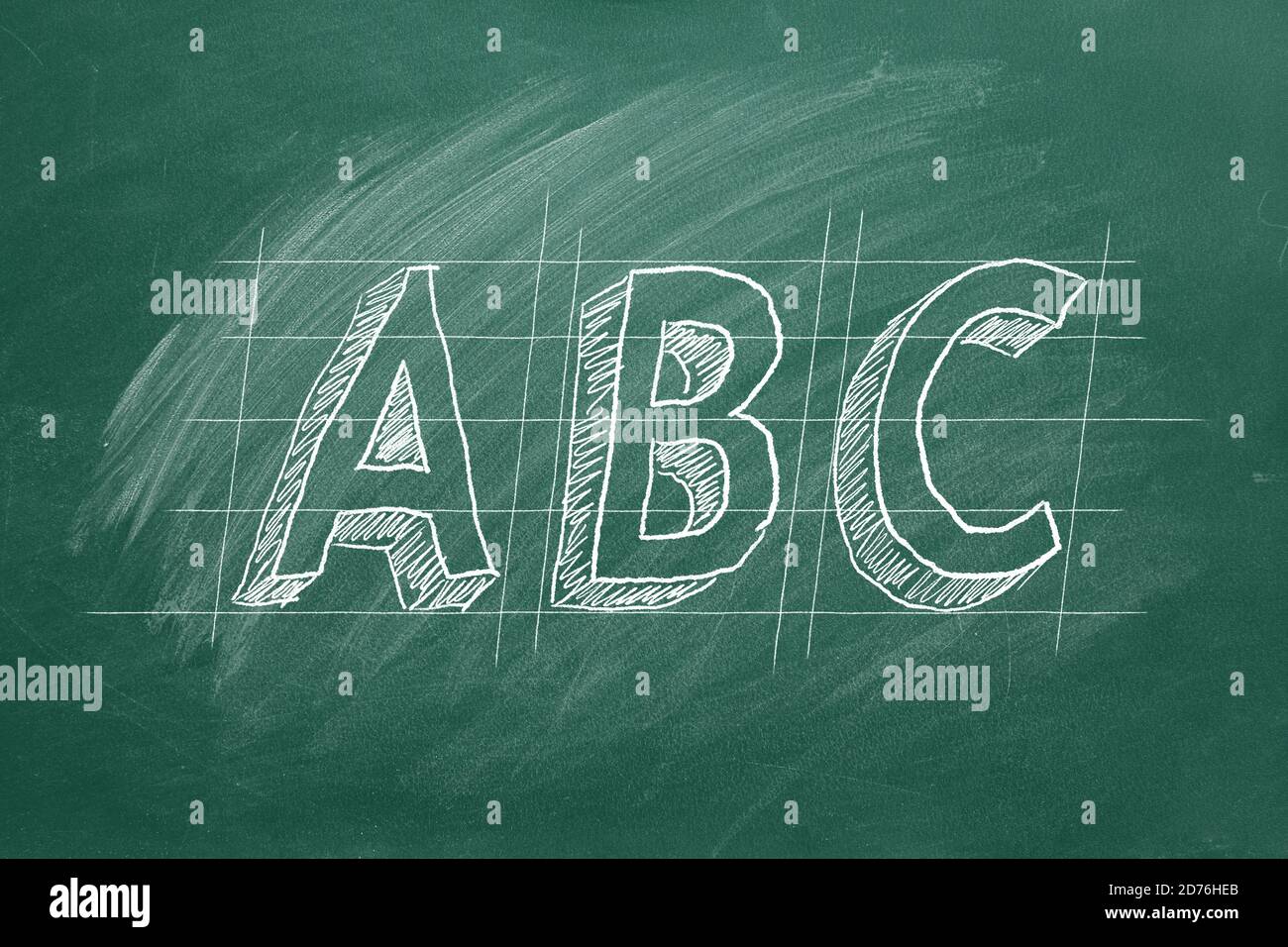 Green chalkboard abc written chalk hi-res stock photography and images ...
