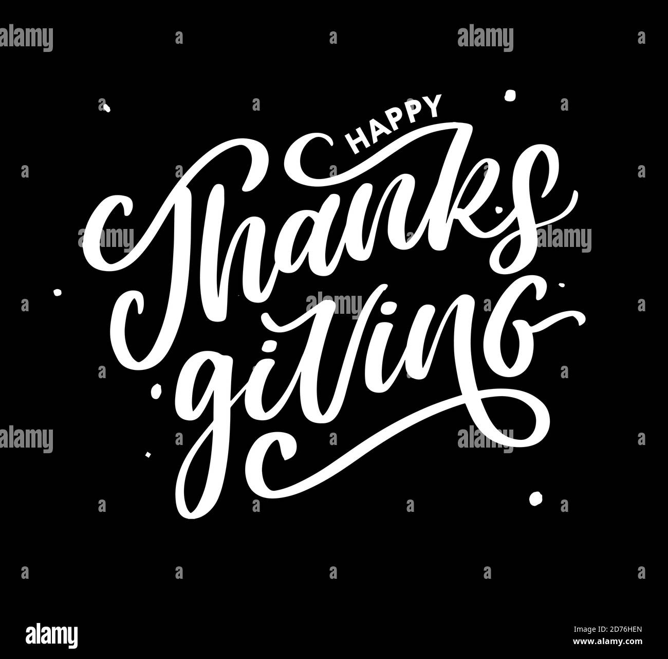 happy thanksgiving lettering calligraphy text brush vector Stock Vector ...