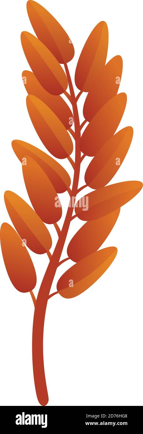 Brown rowan leaf icon. Cartoon of brown rowan leaf vector icon for web ...