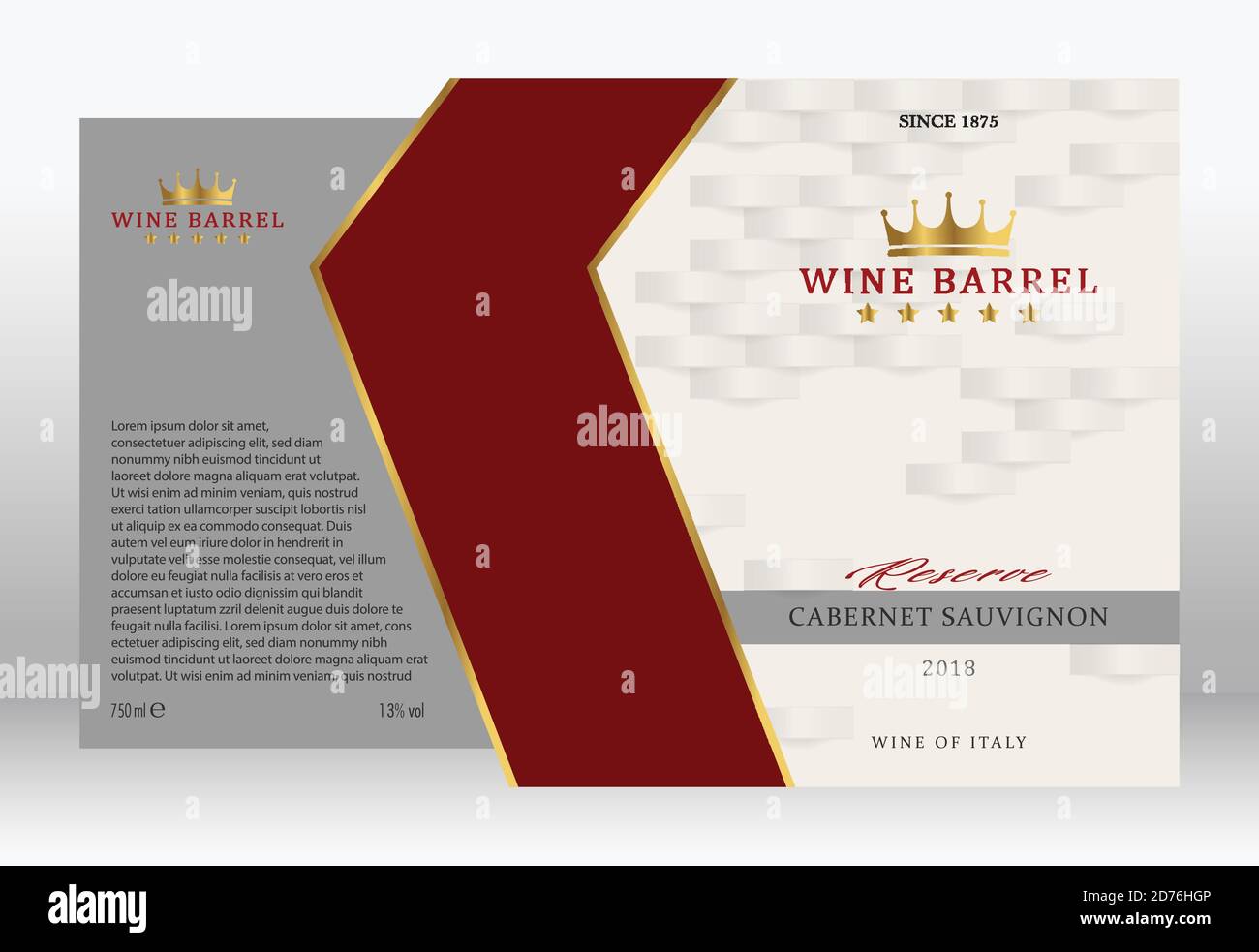 Red Wine Front and Rear Premium Quality Labels Stock Vector Image & Art ...