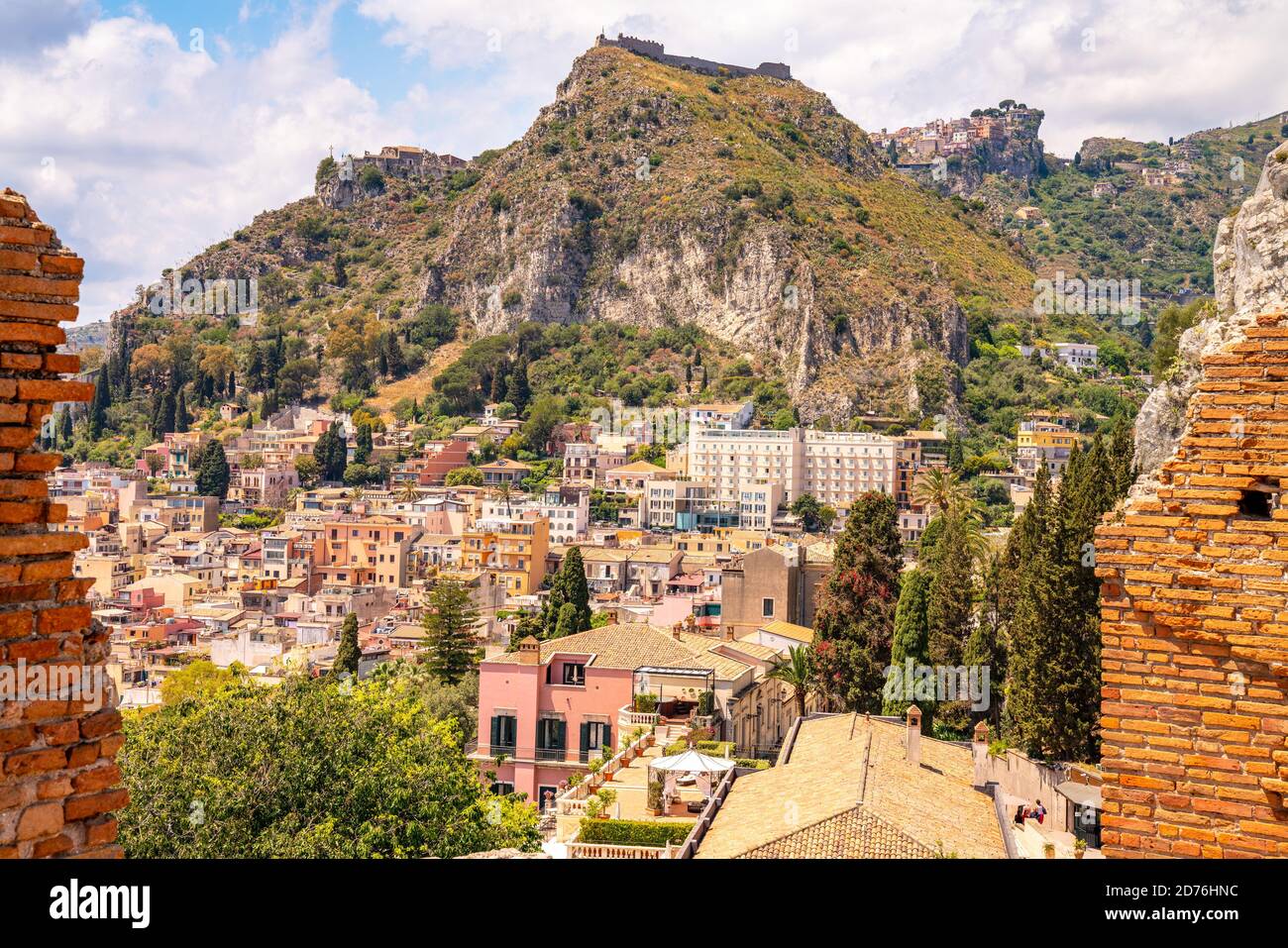 Taormina city on mountain hi-res stock photography and images - Alamy