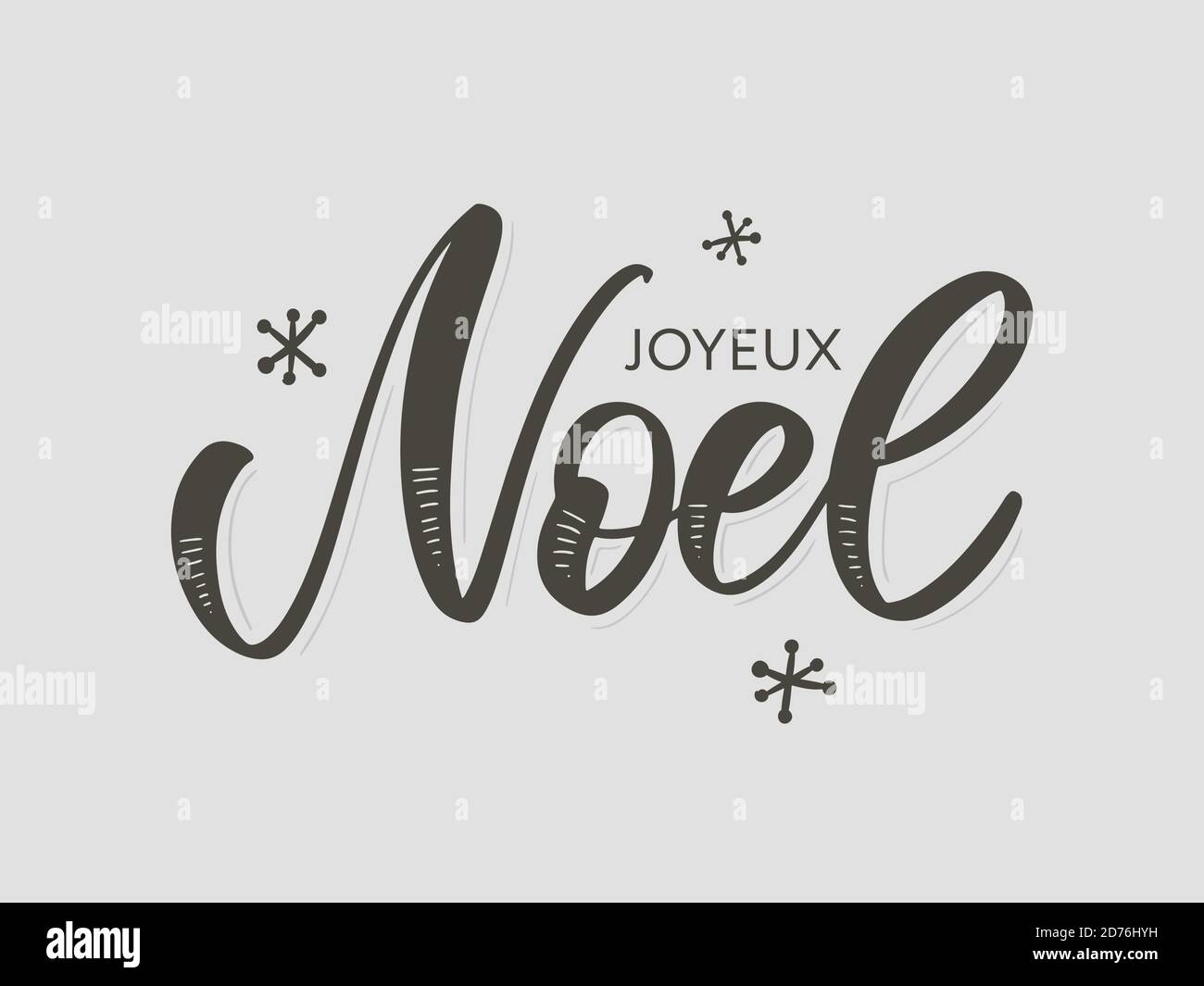 Merry Christmas card template with greetings in french language. Joyeux ...