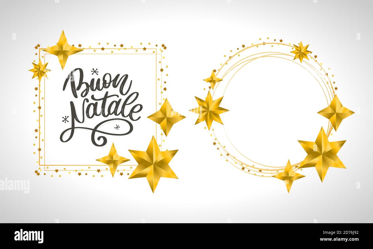 Buon Natale. Merry Christmas Calligraphy Template in Italian. Greeting ...