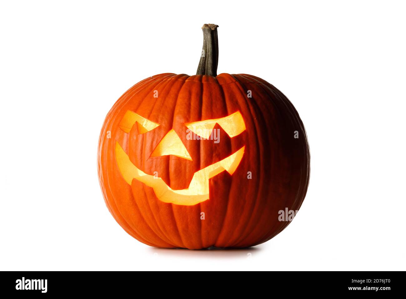 Glowing angry Halloween Pumpkin isolated on white background Stock ...