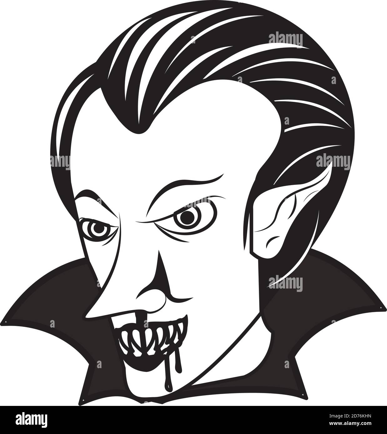 dracula count head halloween character vector illustration design Stock ...