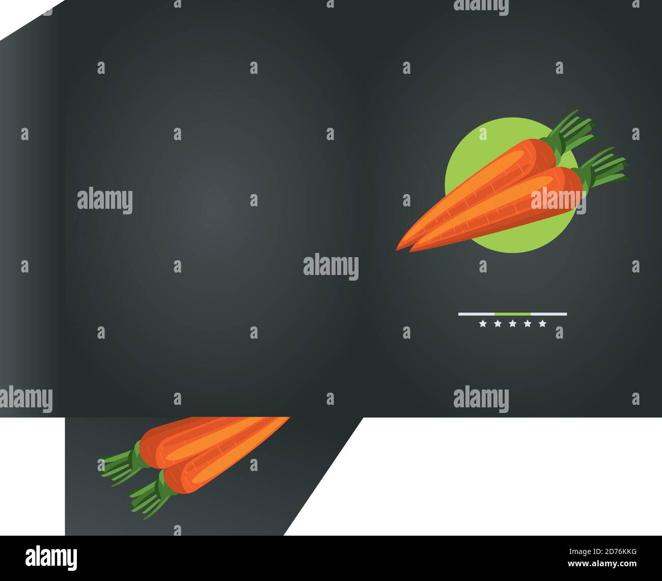 paper folder mockup with carrots healthy food vector illustration ...
