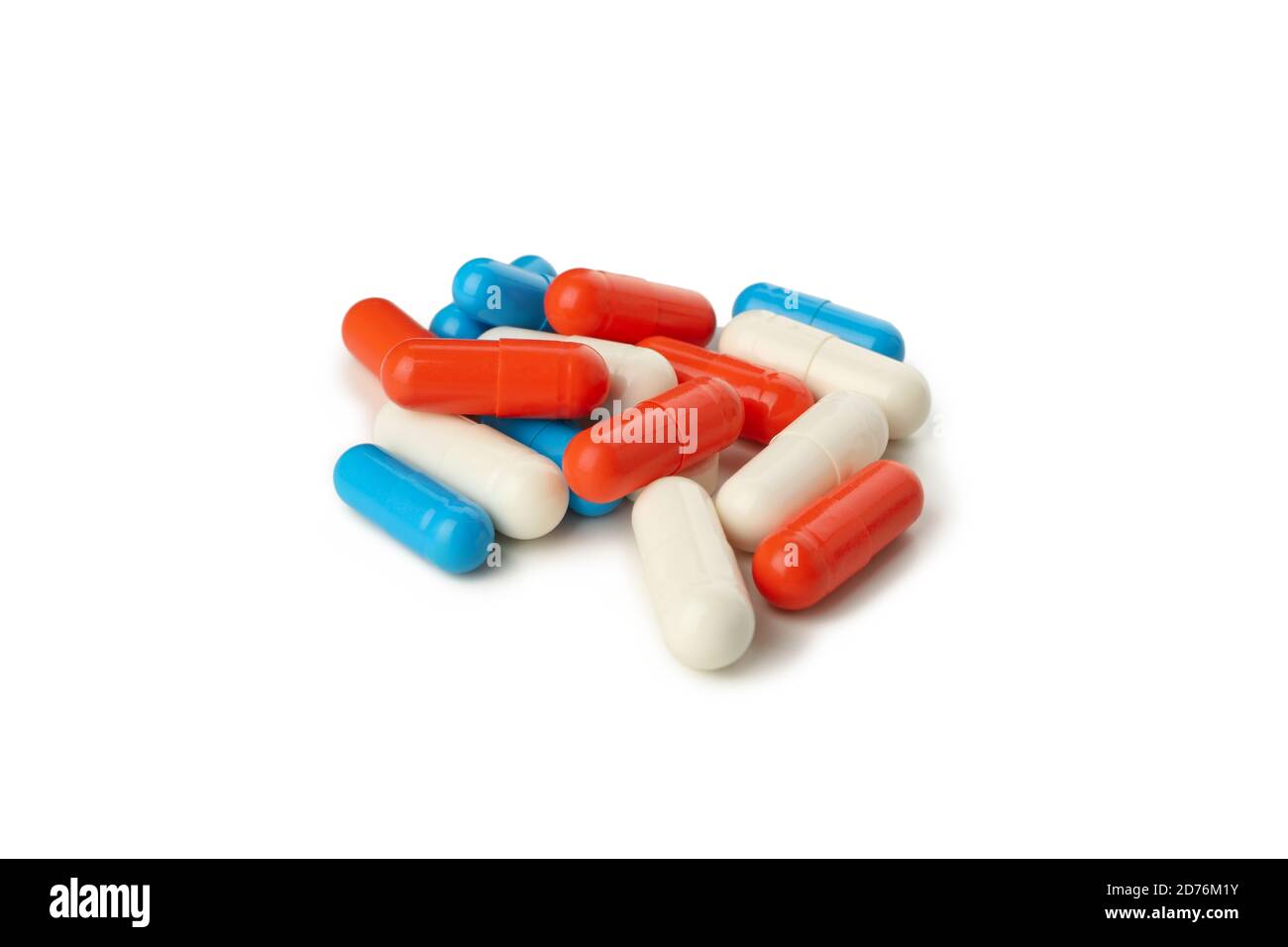 Colored medicine capsules isolated on white background Stock Photo - Alamy
