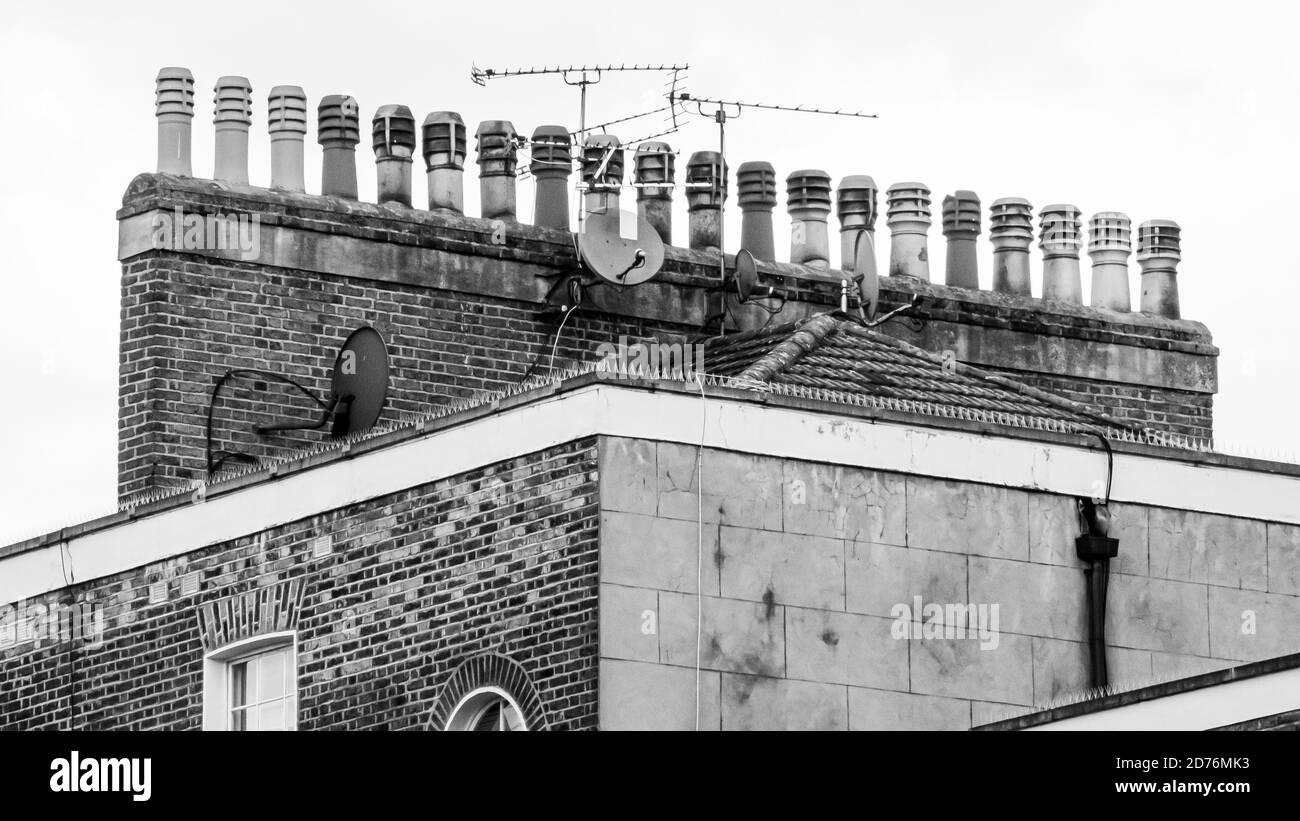 row of chimneys in south London Stock Photo - Alamy