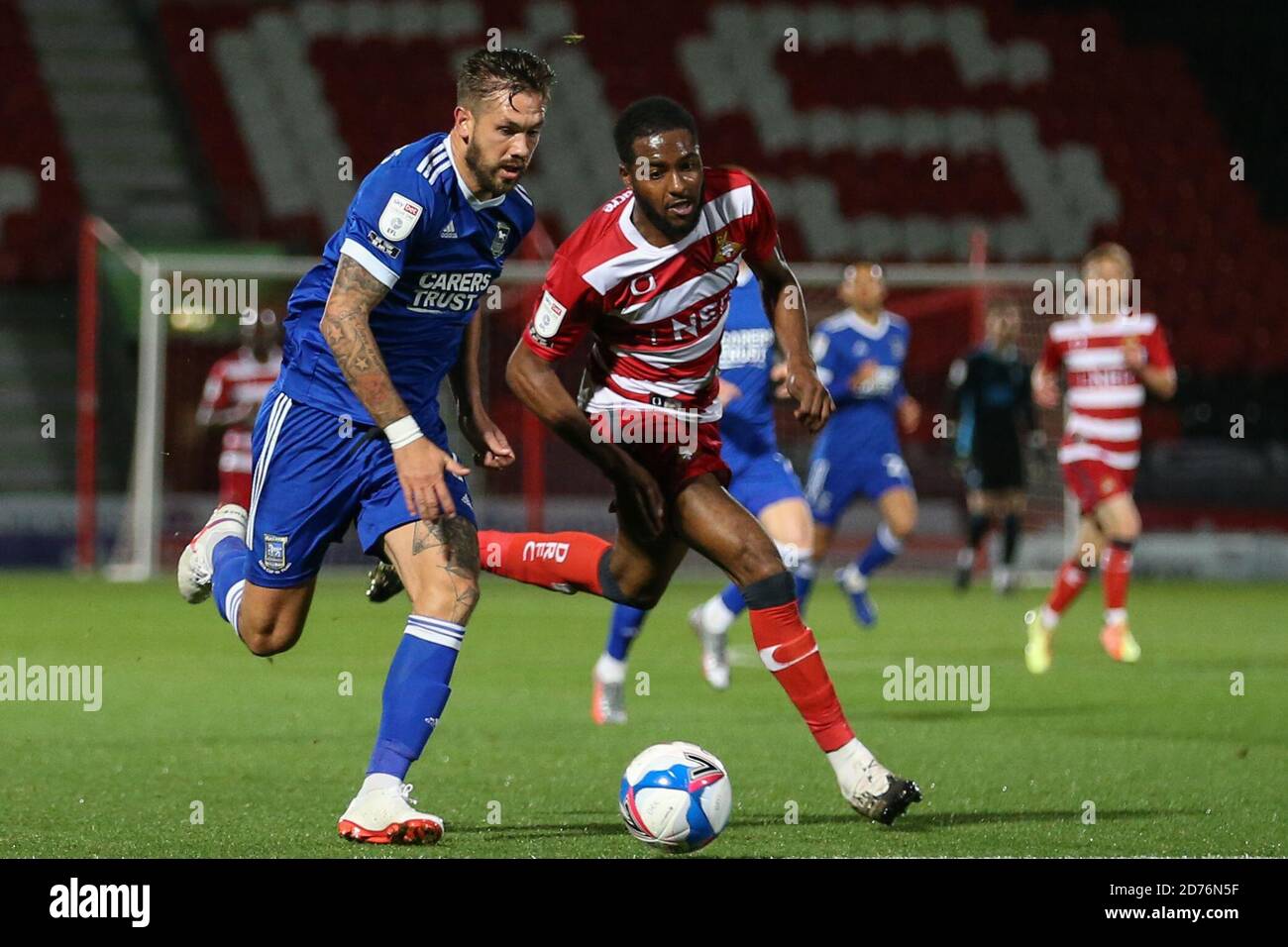 Luke Chambers (4) of Ipswich Town in action during the game Stock Photo ...