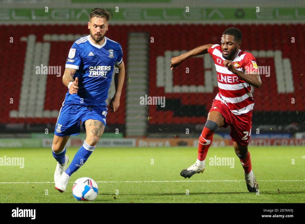 Luke Chambers (4) of Ipswich Town in action during the game Stock Photo ...