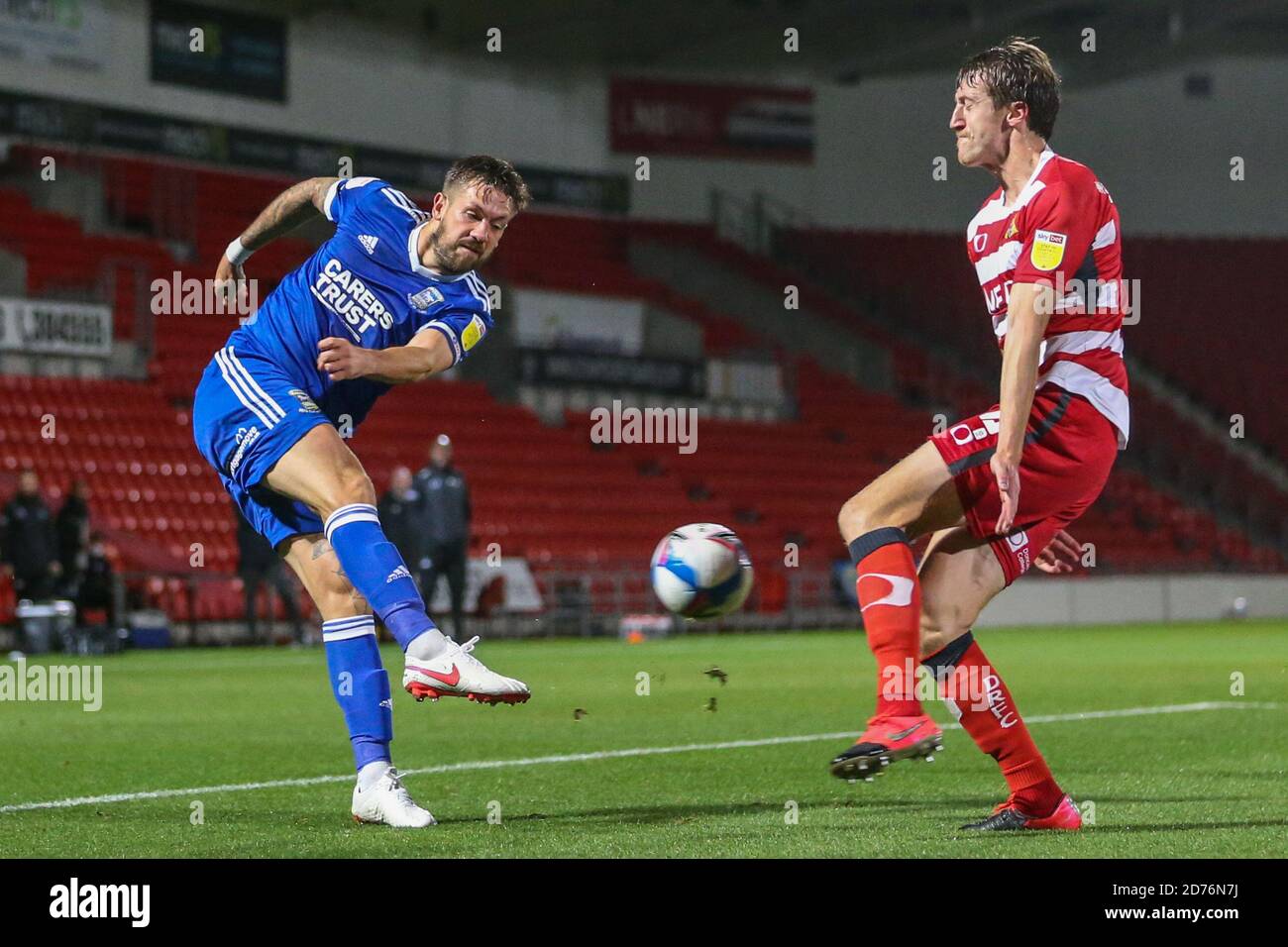 Luke Chambers (4) of Ipswich Town in action during the game Stock Photo ...