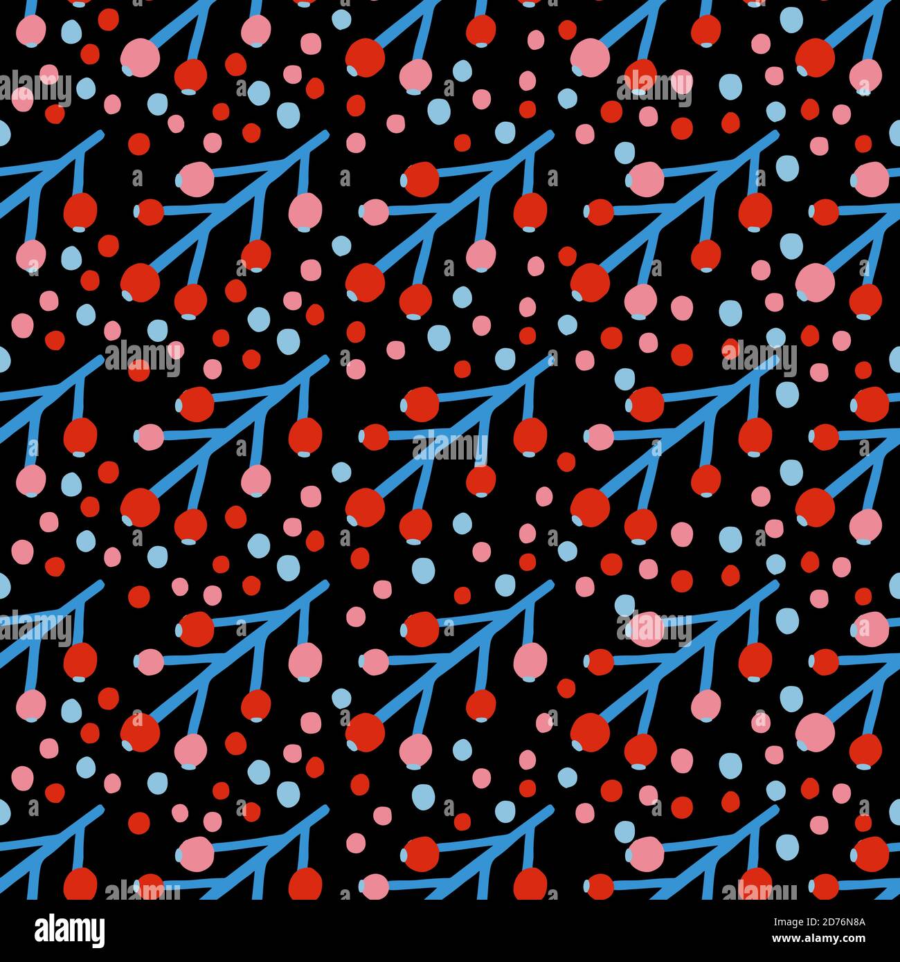 Seamless pattern plant flower abstract. Naive hand drawn design ...