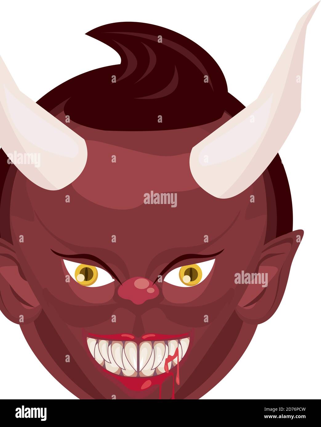 devil demon head halloween character vector illustration design Stock ...