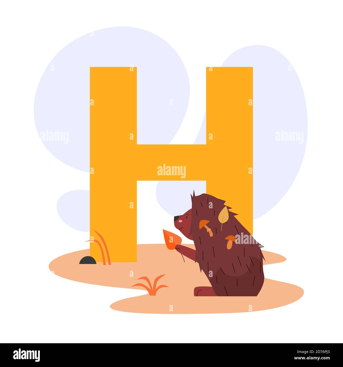 Children ABC english animal alphabet with H letter and cute Hedgehog ...