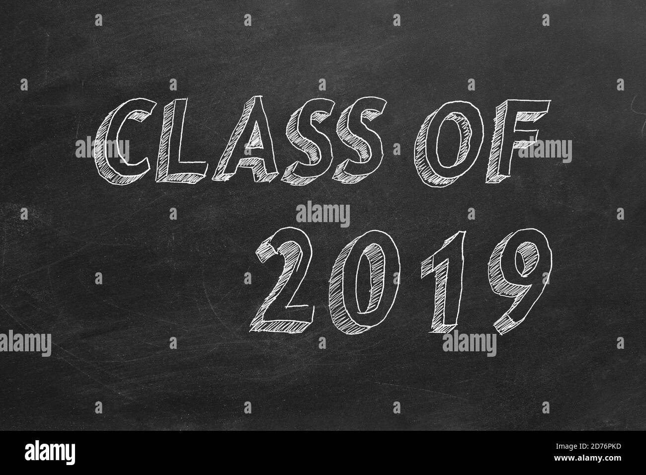 Hand drawing "Class of 2019" on blackboard Stock Photo - Alamy