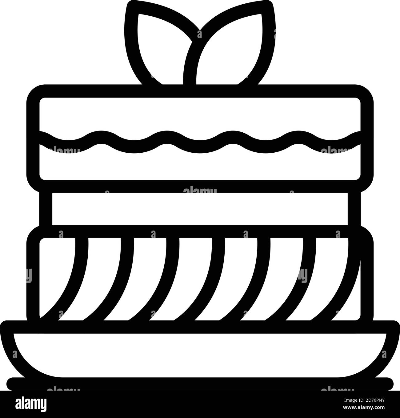 Cake icon. Outline cake vector icon for web design isolated on white ...