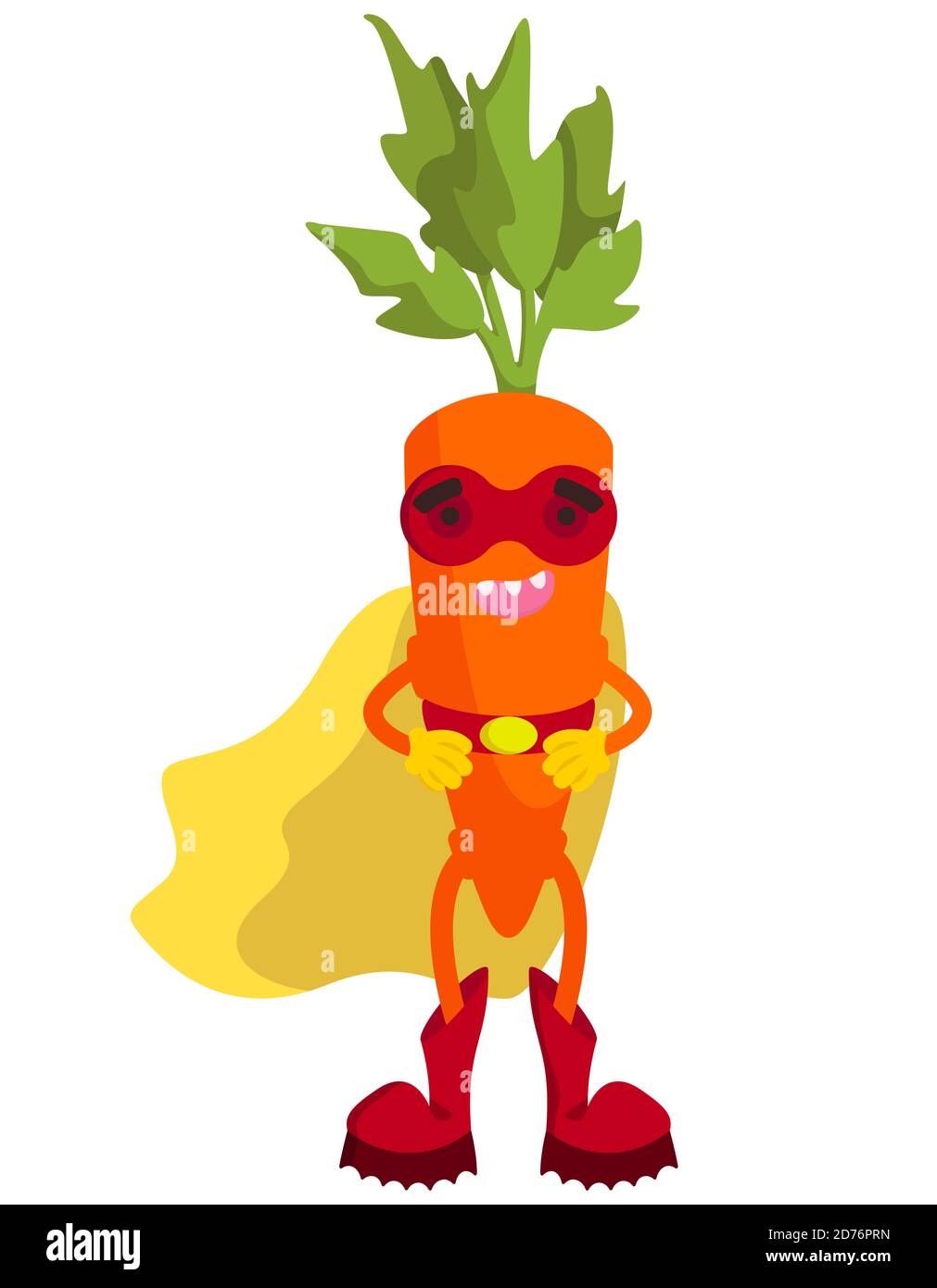Funny vegetable superhero. Carrot in cartoon style Stock Vector Image ...