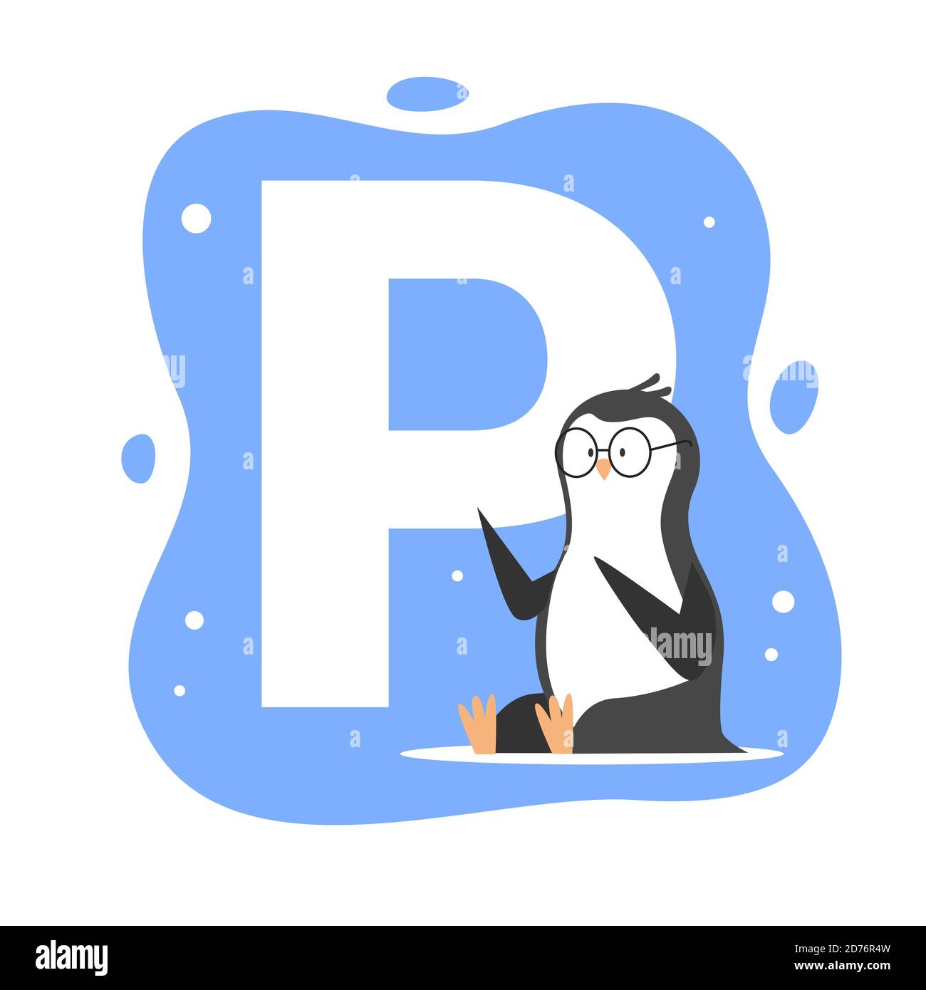 Children ABC english animal alphabet with P letter and cute Penguin ...