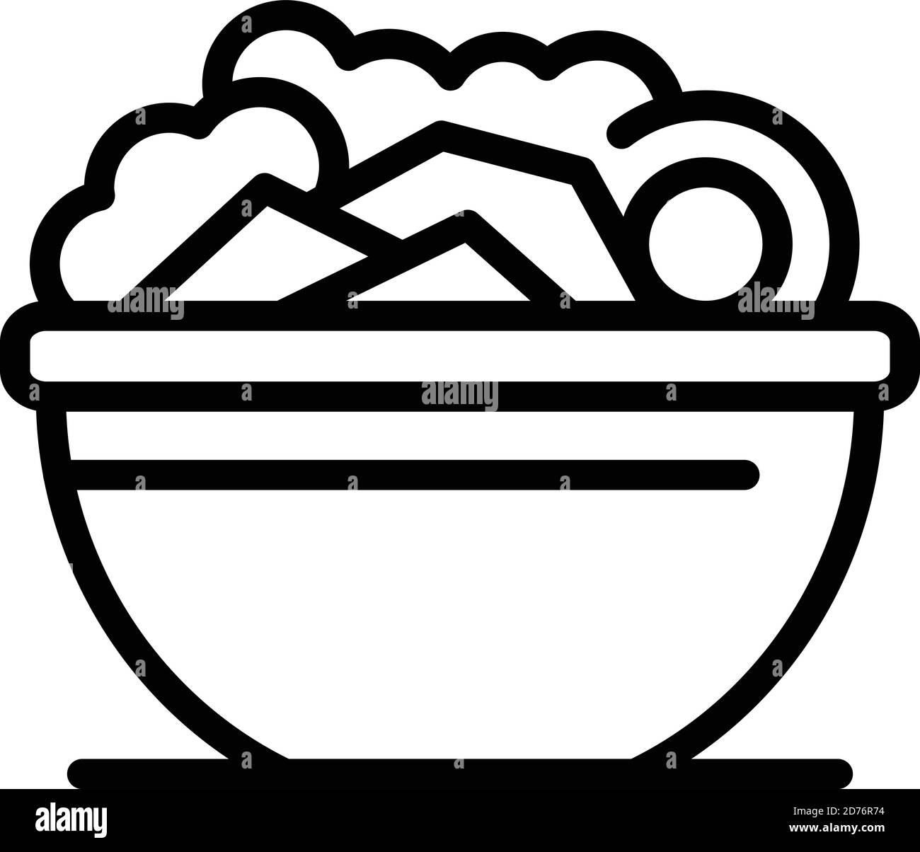 Salad bowl icon. Outline salad bowl vector icon for web design isolated ...
