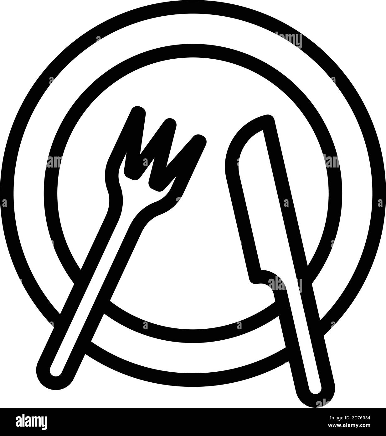 Lunch plate icon. Outline lunch plate vector icon for web design ...