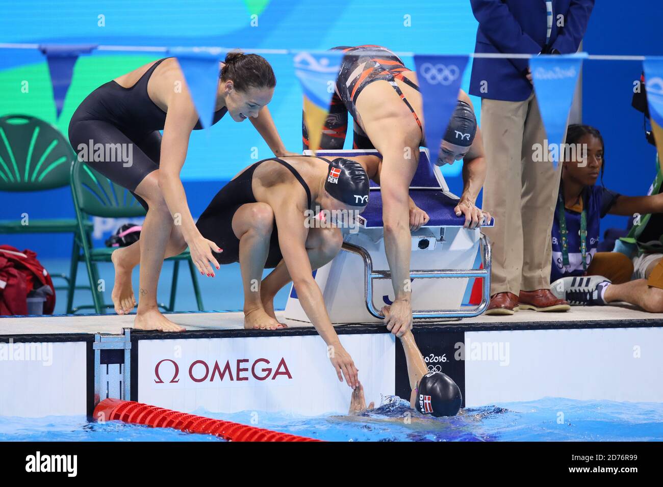 (Top L-R) Mie Nielsen, Rikke Moller Pedersen, Jeanette Ottesen (DEN ...