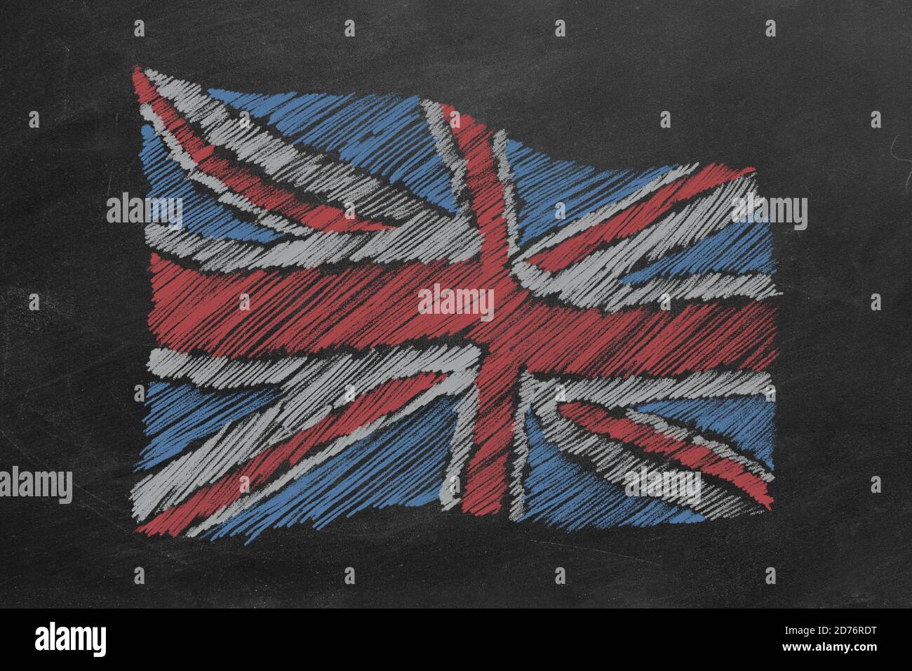 Hand drawing british flag on blackboard Stock Photo - Alamy