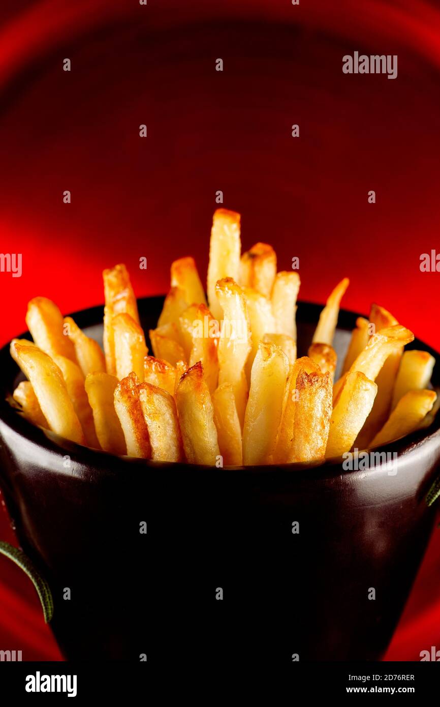 Detailed closeup macro photo of a French Fries, food background Stock ...