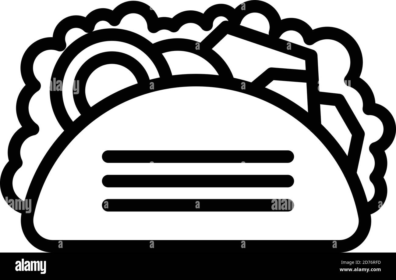 Taco food icon. Outline taco food vector icon for web design isolated ...