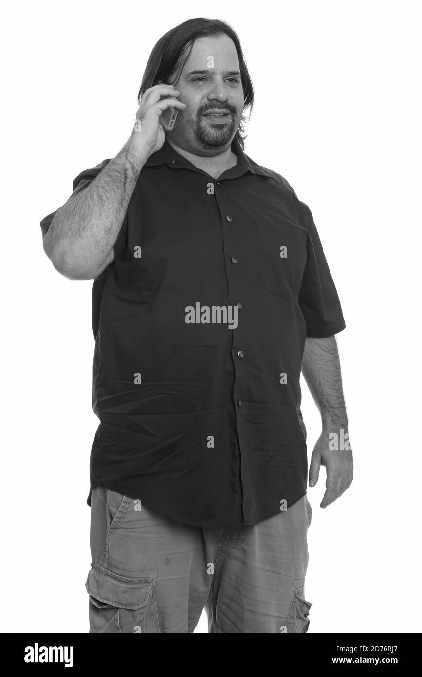 Happy fat man isolated on hi-res stock photography and images - Alamy