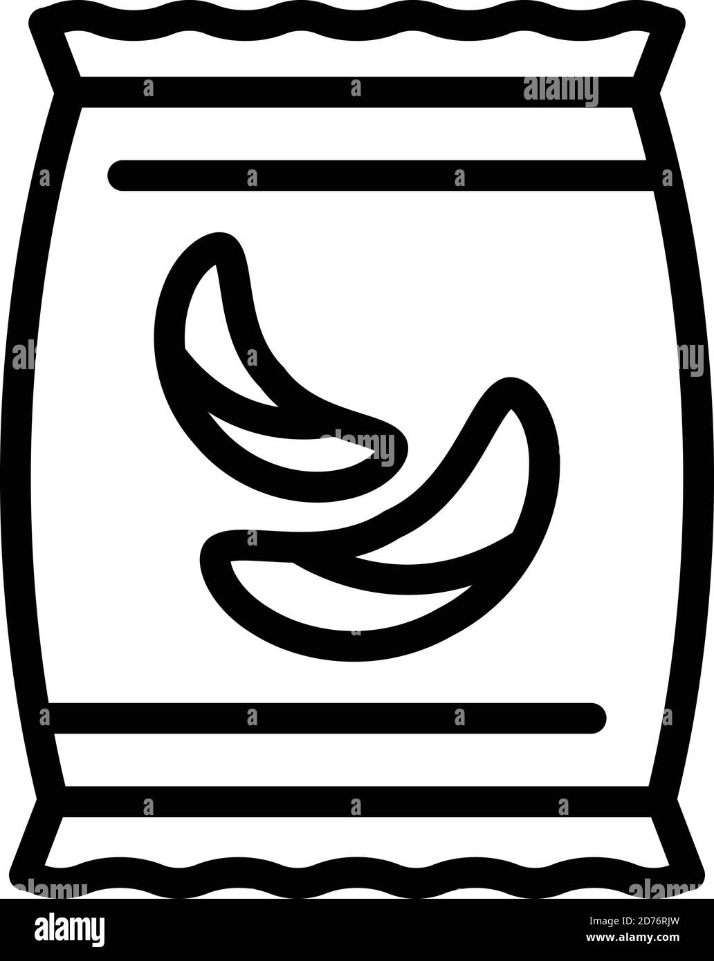 Chips pack icon. Outline chips pack vector icon for web design isolated ...