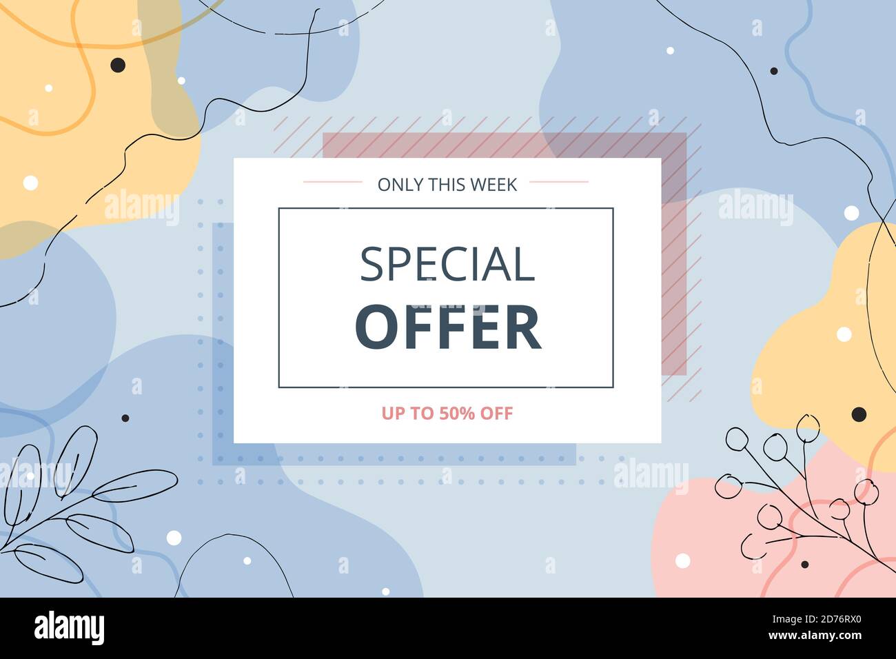 Special offer background with abstract organic shapes. Vector ...