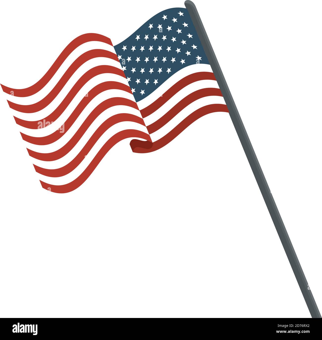 united states of america flag in pole vector illustration design Stock ...