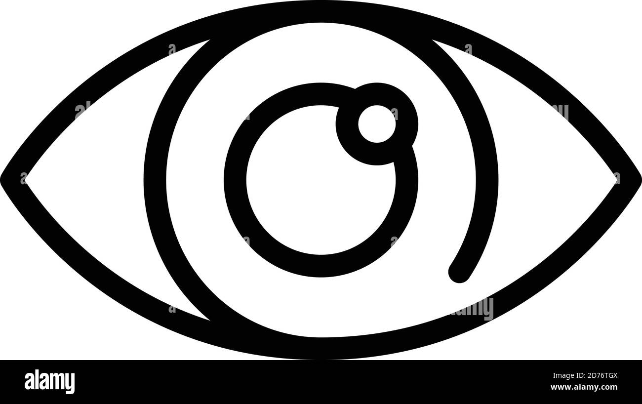 Open eye icon. Outline open eye vector icon for web design isolated on ...