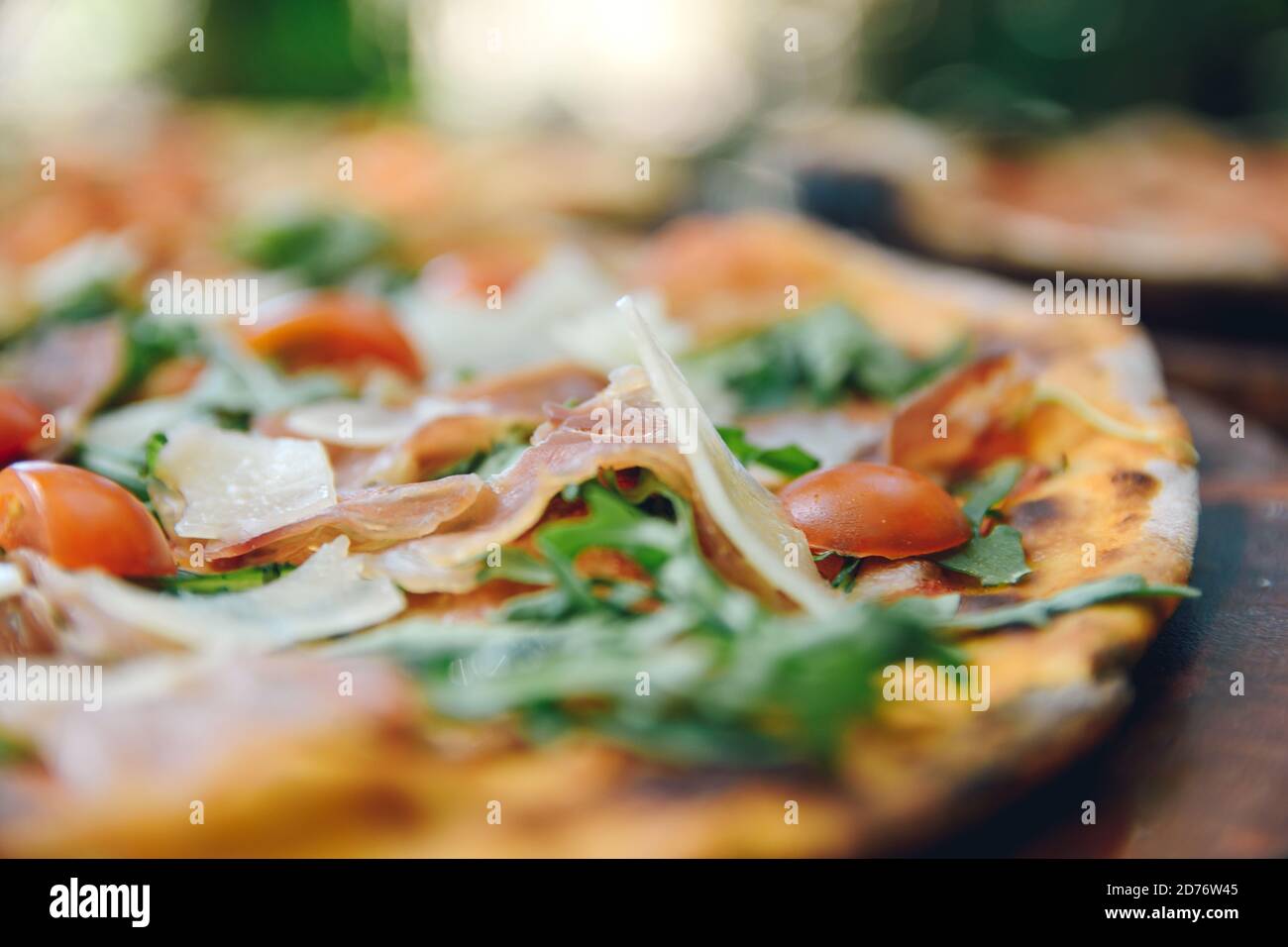 Shallow focus shot of a delicious pizza Stock Photo - Alamy