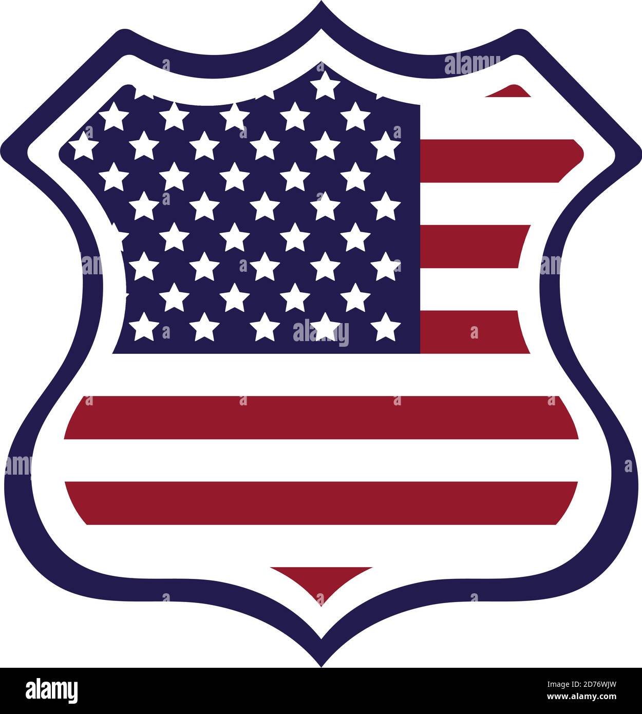 shield with united states of america flag vector illustration design ...