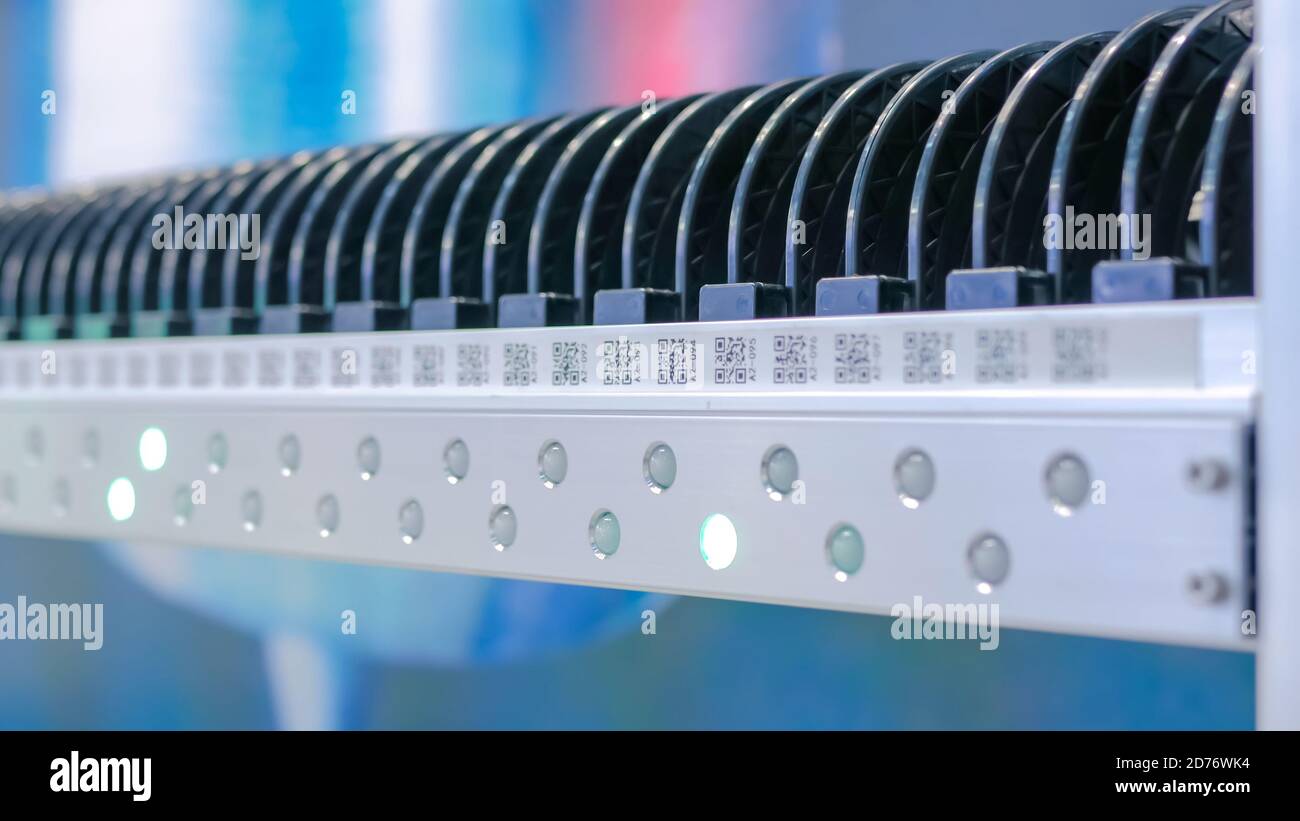 Lighting status indicator signals on electric control panel of ...