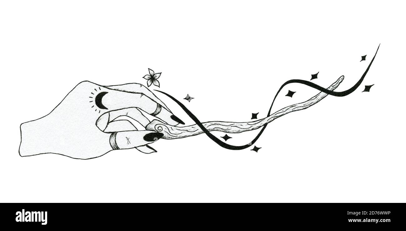 Halloween concept witch or wizard hand isolated on white, cartoon hand ...
