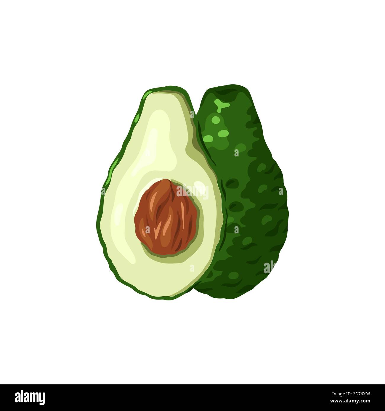 Illustration of cartoon avocados. Various elements of avocado slices ...