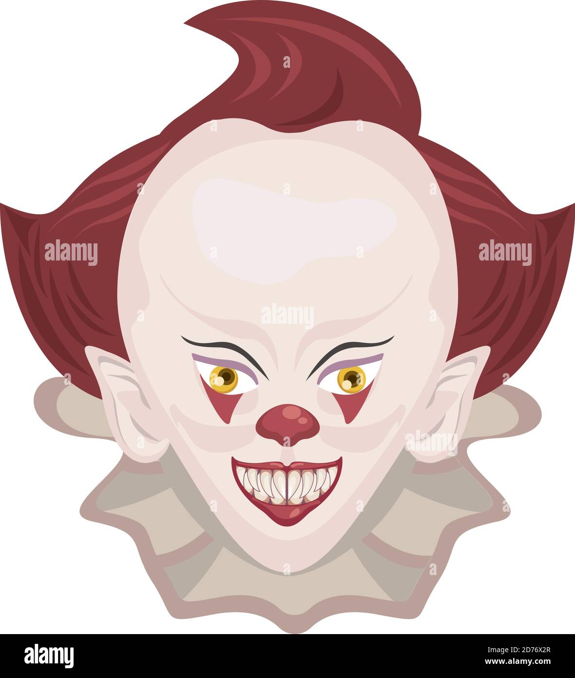 dark evil clown head halloween character vector illustration design ...