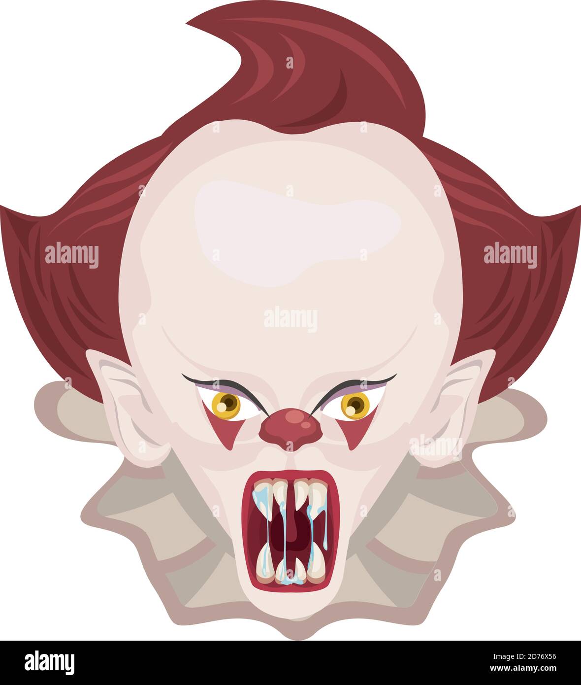 dark evil clown head halloween character vector illustration design ...